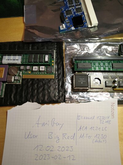 For Sale - Amiga 1200 CPU Cards: Blizzard 1230, ACA1221lc, MTec 1230 ...
