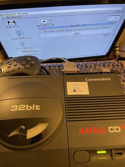 Sold - Commodore Amiga CD32 incl. TF330 128MB / Kipper2k USB RGB riser ...