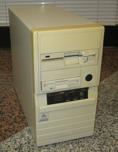 Sold - AT mini tower PC case with power supply | AmiBay