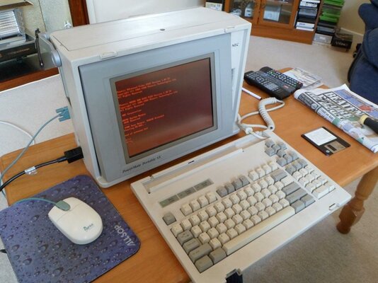 1988 Luggable NEC PowerMate Portable SX (APC-H7020X) with KB/Mouse ...