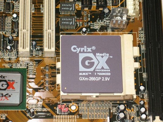 Sold - AVT 586GXM-AV + Cyrix MediaGX MMX Enhanced 266MHz | AmiBay